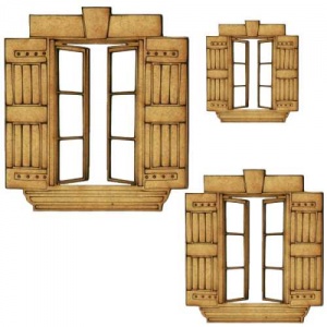 Stone Surround Shuttered Window - MDF Wood Shape